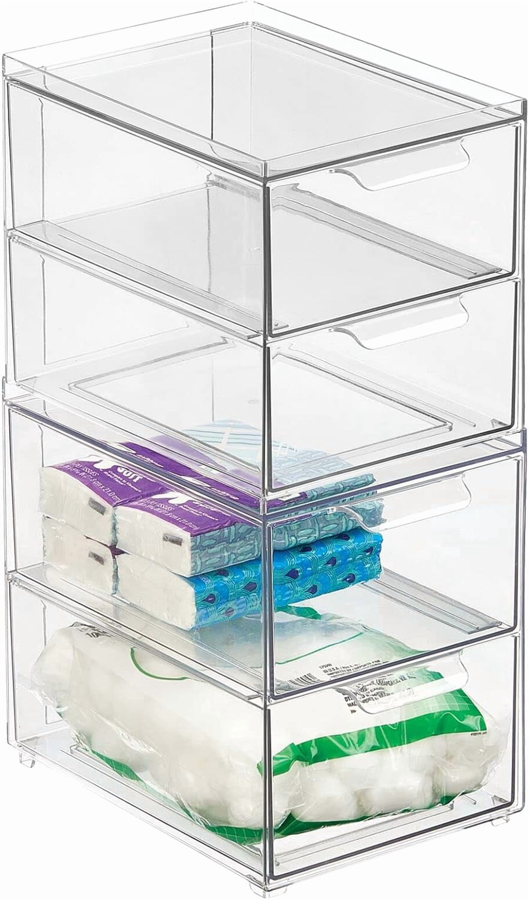 Stackable Storage Containers with 2 Pull-Out Drawers - Stacking Plastic ...