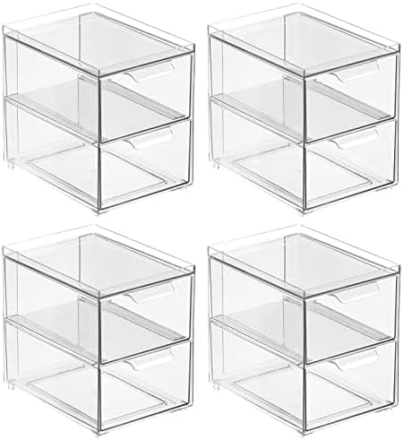 Stackable Storage Containers Box with 2 Pull-Out Drawers - Stacking ...