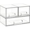 Stackable Storage Drawers, 3 Pack Clear Acrylic Makeup & Bathroom ...