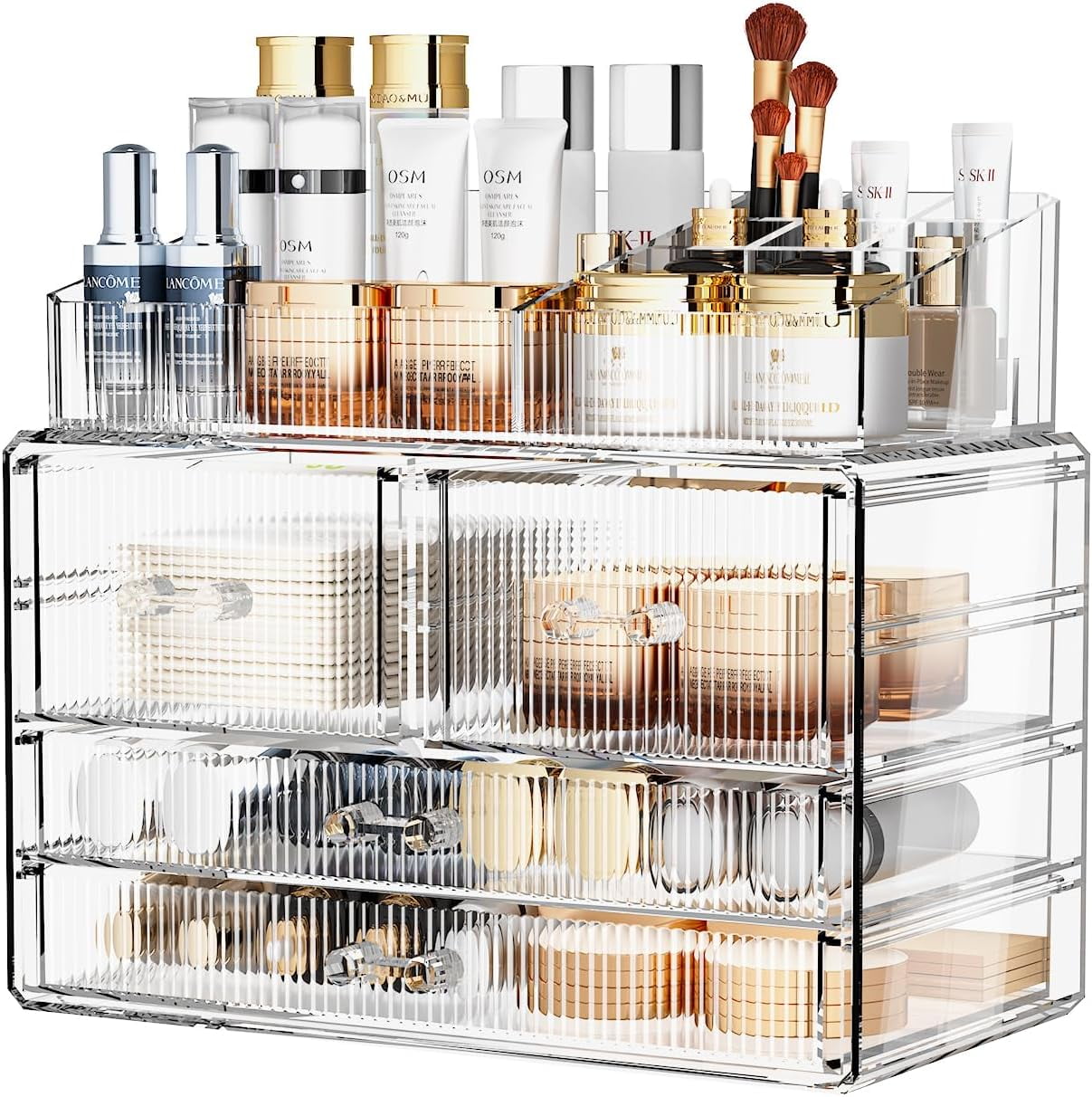 Stackable Storage Drawers, Acrylic Bathroom Counter Organizer Clear ...