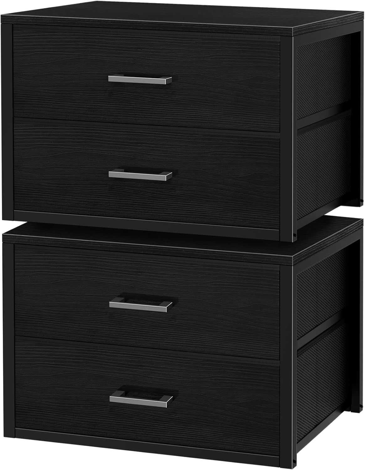 Stackable Storage Drawers Closet Organizers and Storage Fabric 2 Drawer ...