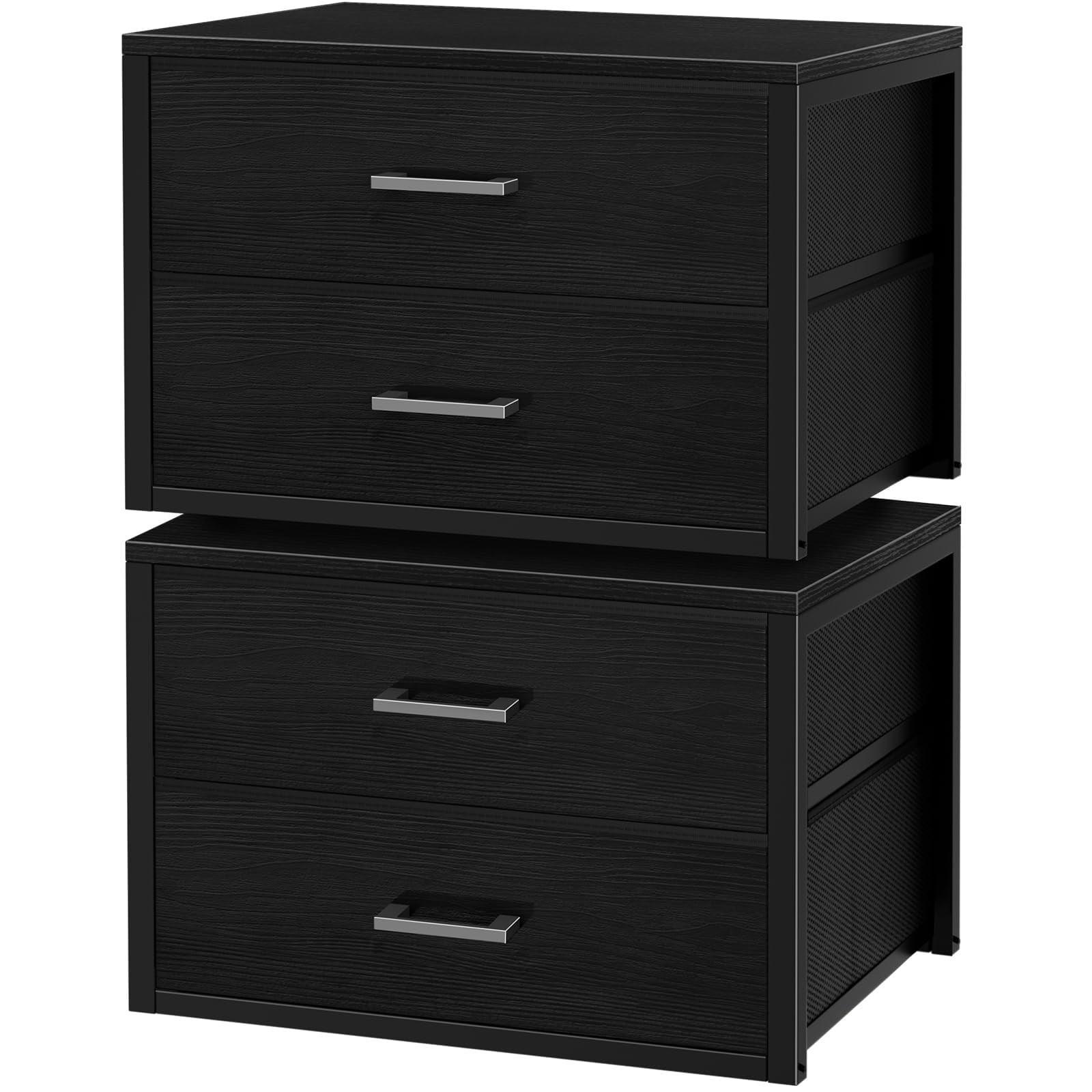Stackable Storage Drawers Closet Organizers and Storage Fabric 2 Drawer ...