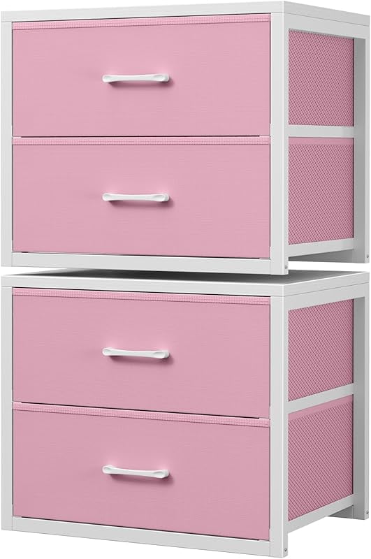 Stackable Storage Drawers Closet Organizers and Storage Fabric Black 2 ...
