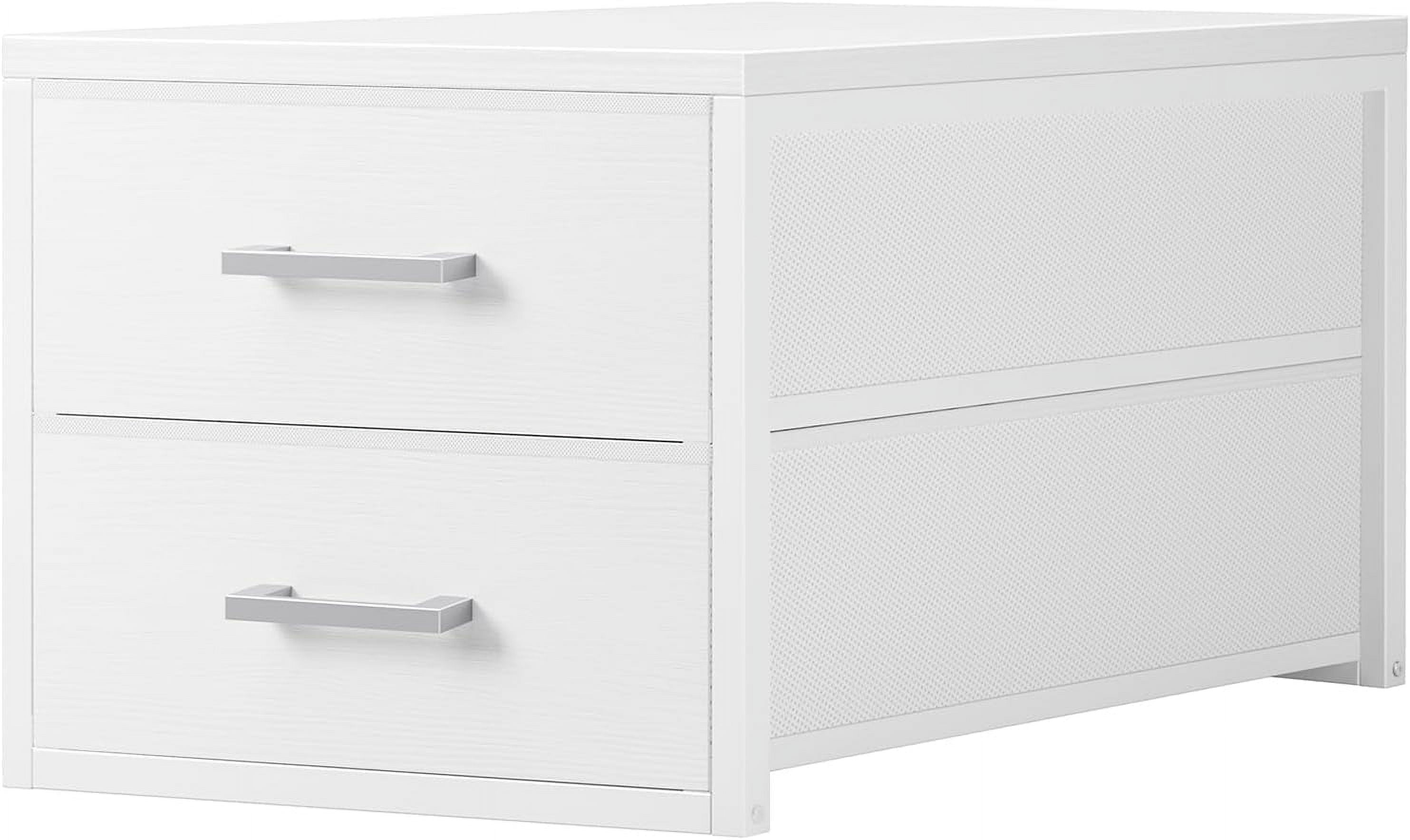 Stackable Storage Drawers Closet Organizers and Storage Fabric White 2 ...