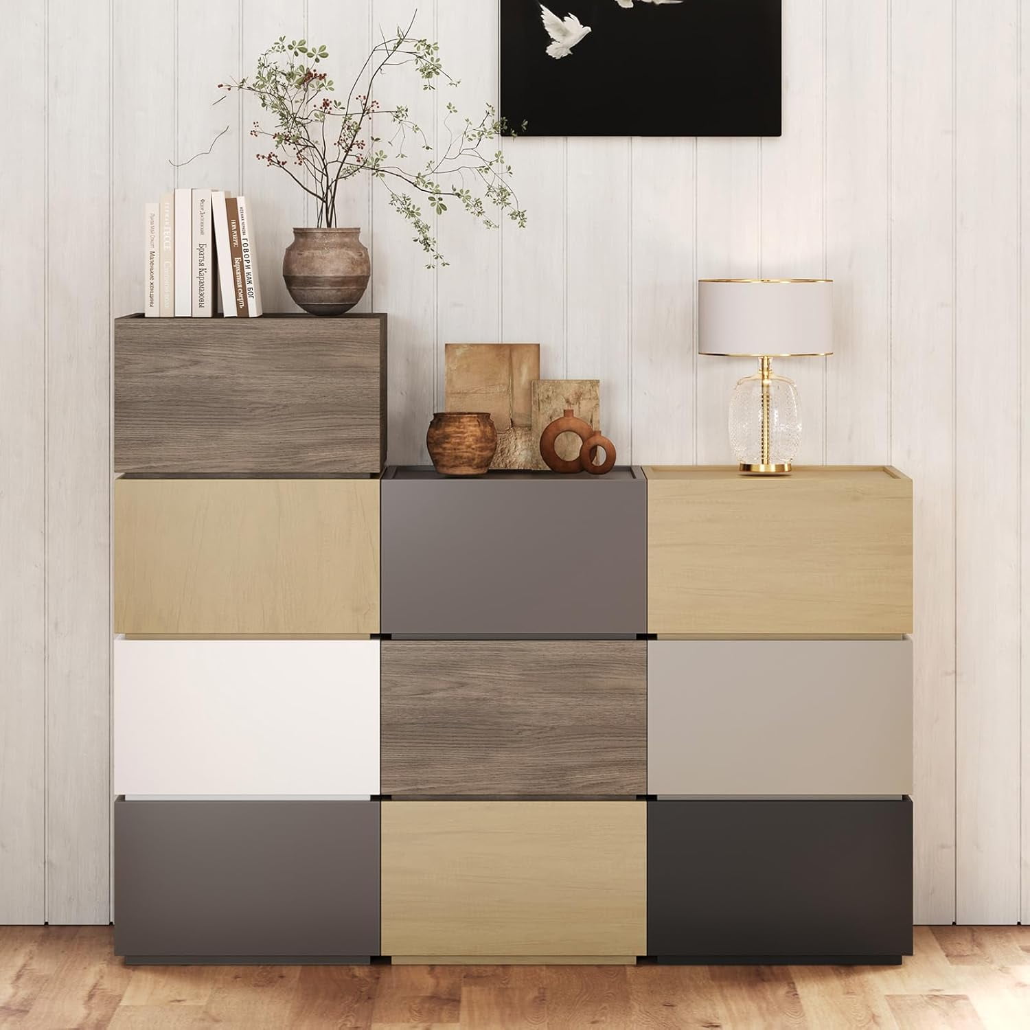 Stackable Storage Drawers, Wooden Drawer Storage Organizer, Modern ...