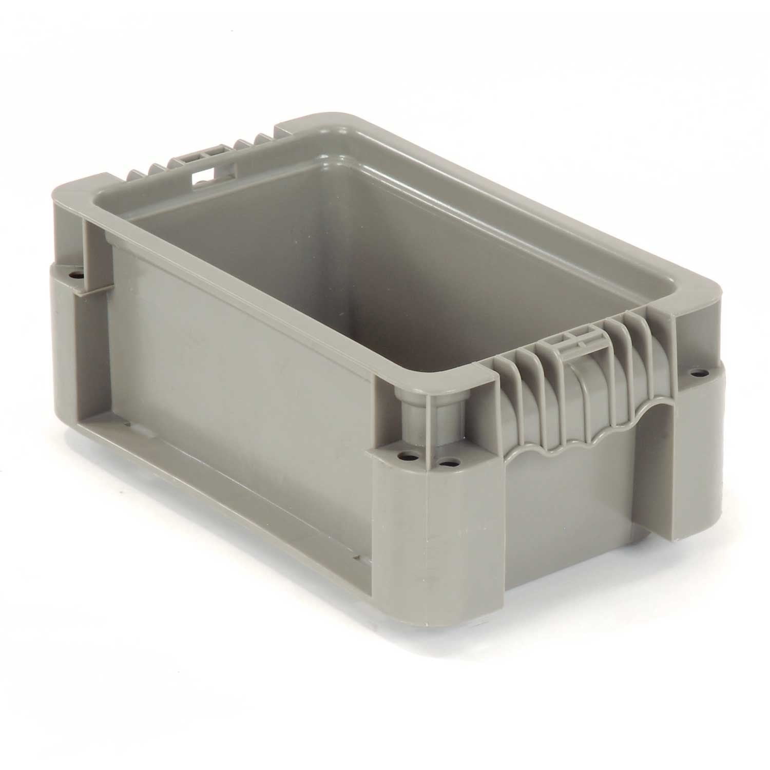 Global Industrial Stackable Straight Wall Container Solid 12""L x 7-3/8 ...