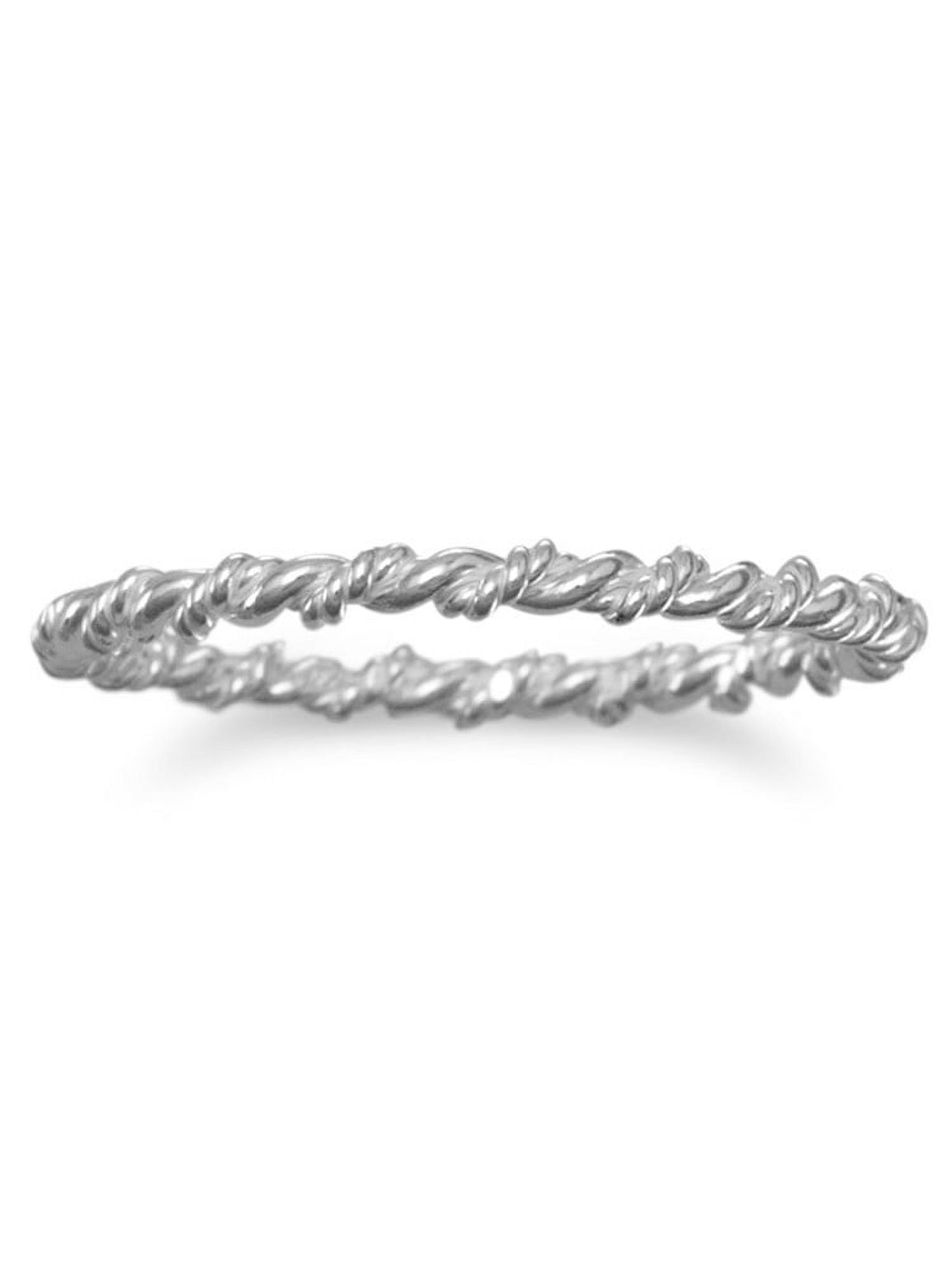 Stackable Thin Twisted Band Ring Sterling Silver - Walmart.com