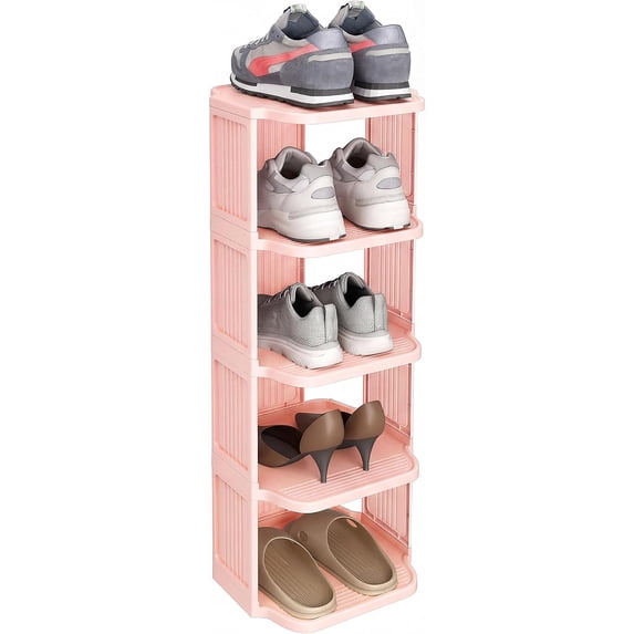 Stackable Tier Shoe Rack for Closet & Entrance - Tall, Narrow, Vertical ...
