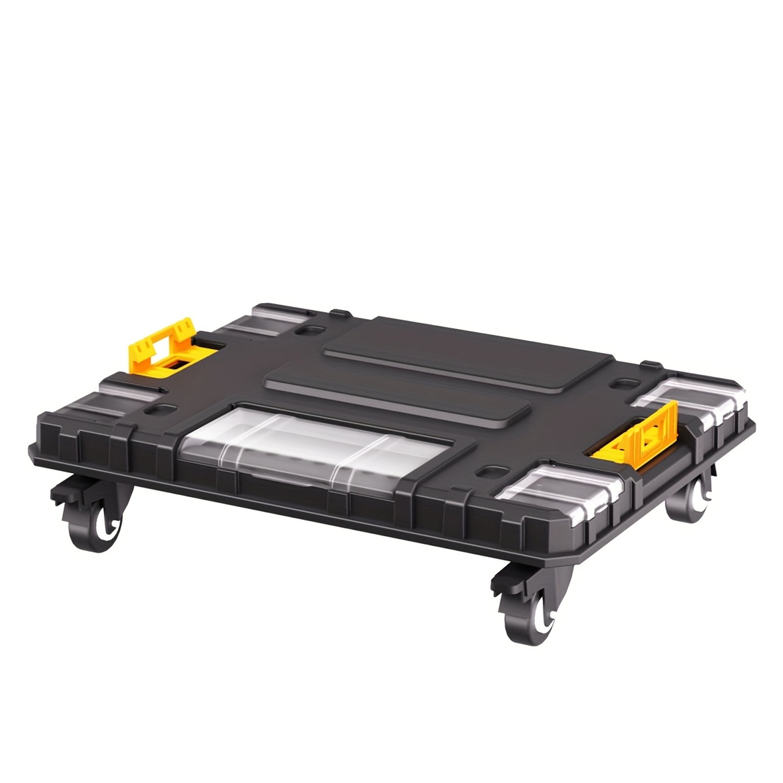 Stackable Tool Box Base with 4 Brake Wheels, 5 Storage Compartments for ...
