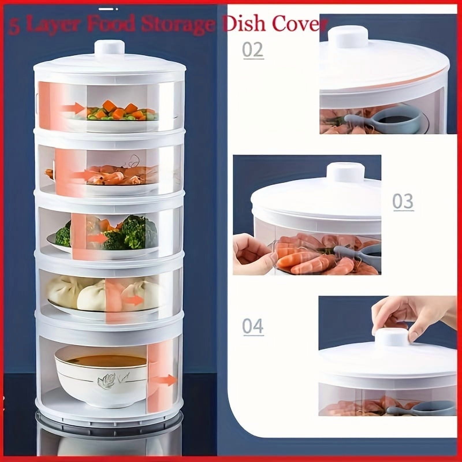 Stackable Transparent Plastic Food Cover - Multi-Functional, Dustproof ...