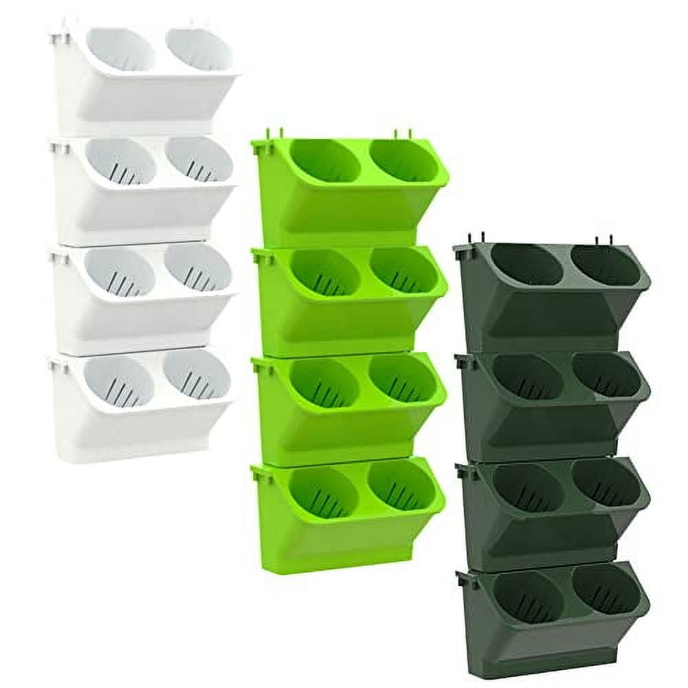 Stackable Wall Hanging Flower Pot, 4 Pack Self Watering Wall Hanging ...