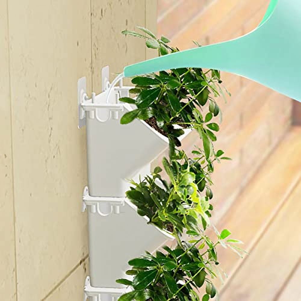 Stackable Wall Hanging Flower Pot, 4 Pack Self Watering Wall Hanging ...