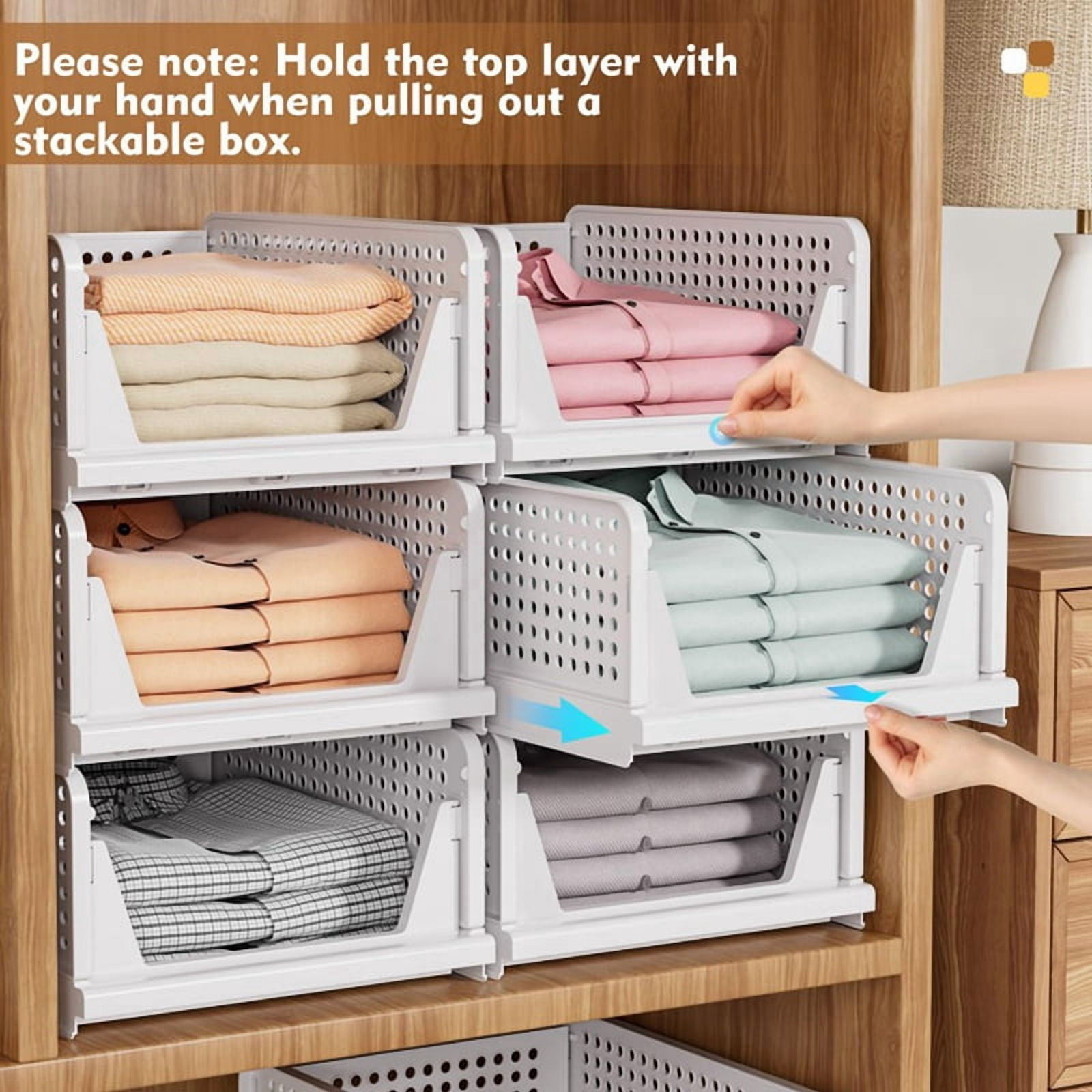 Stackable Wardrobe Storage Box Multi-Function Foldable Suitable for ...