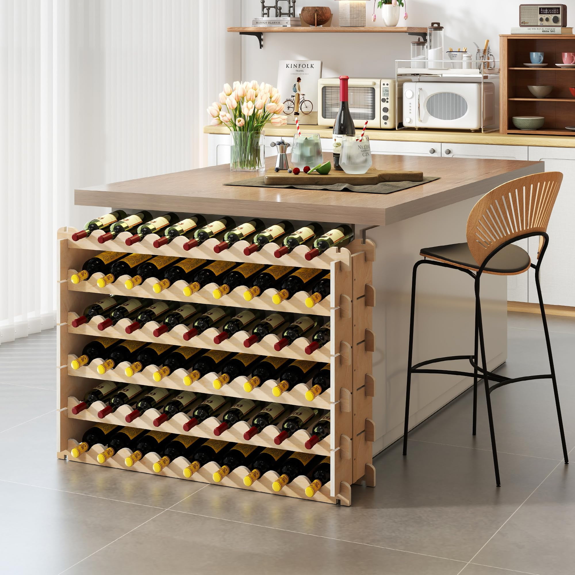 Stackable Wine Rack,6-Tier Wobble-Free Modular Wines Holder ...