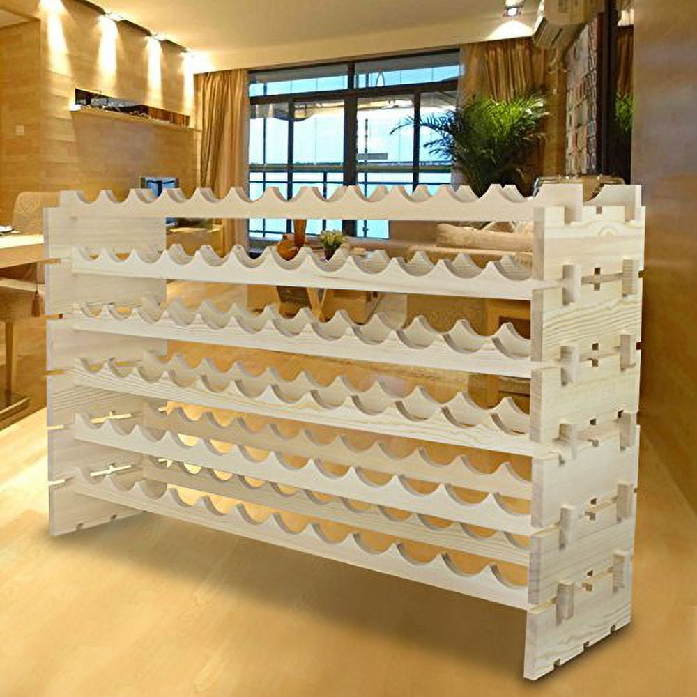Stackable Wine Rack,72 Bottles Wine Storage Cabinet,6x12 Row Wooden ...