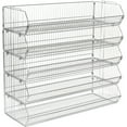 Stackable Wire Storage Bin Rack, 48"W x 20"D x 45"H, 5 Wire Bins ...