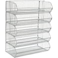 Stackable Wire Storage Bin Rack, 48"W x 20"D x 48"H, 5 Wire Bins ...
