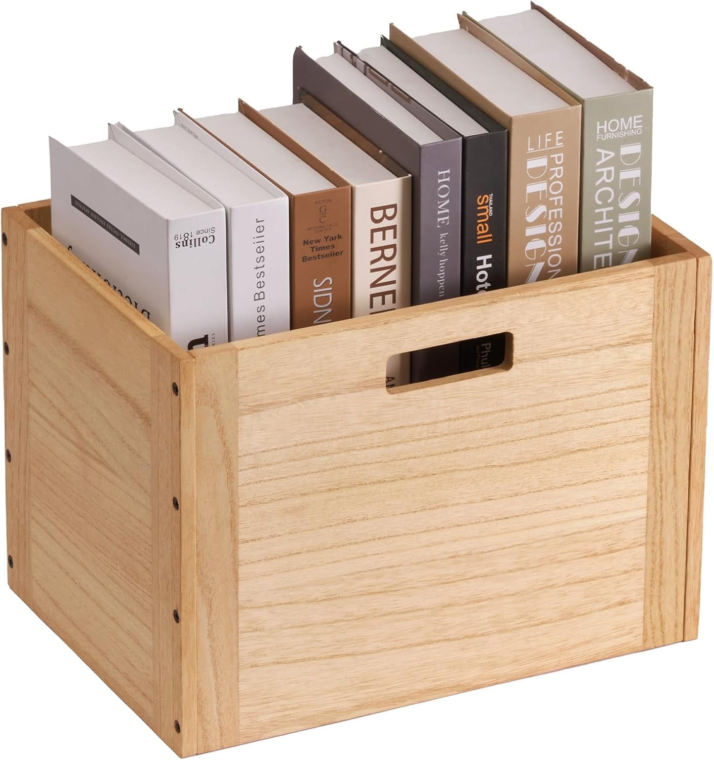 Stackable Wood Storage Cube /Basket/ Bins Organizer for Home Books ...