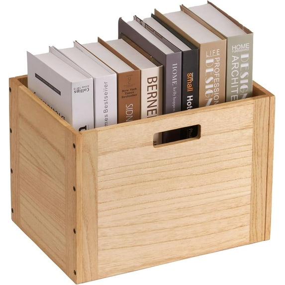 Stackable Wood Storage Cube /Basket/ Bins Organizer for Home Books ...