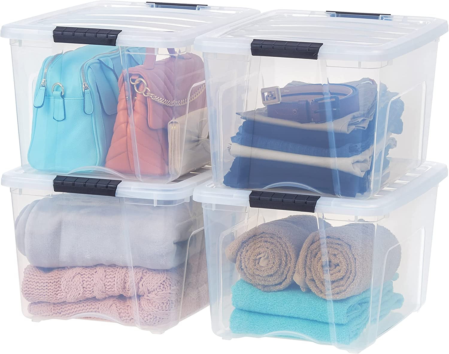 Stackable plastic storage box with lid, free of bisphenol A, made in ...