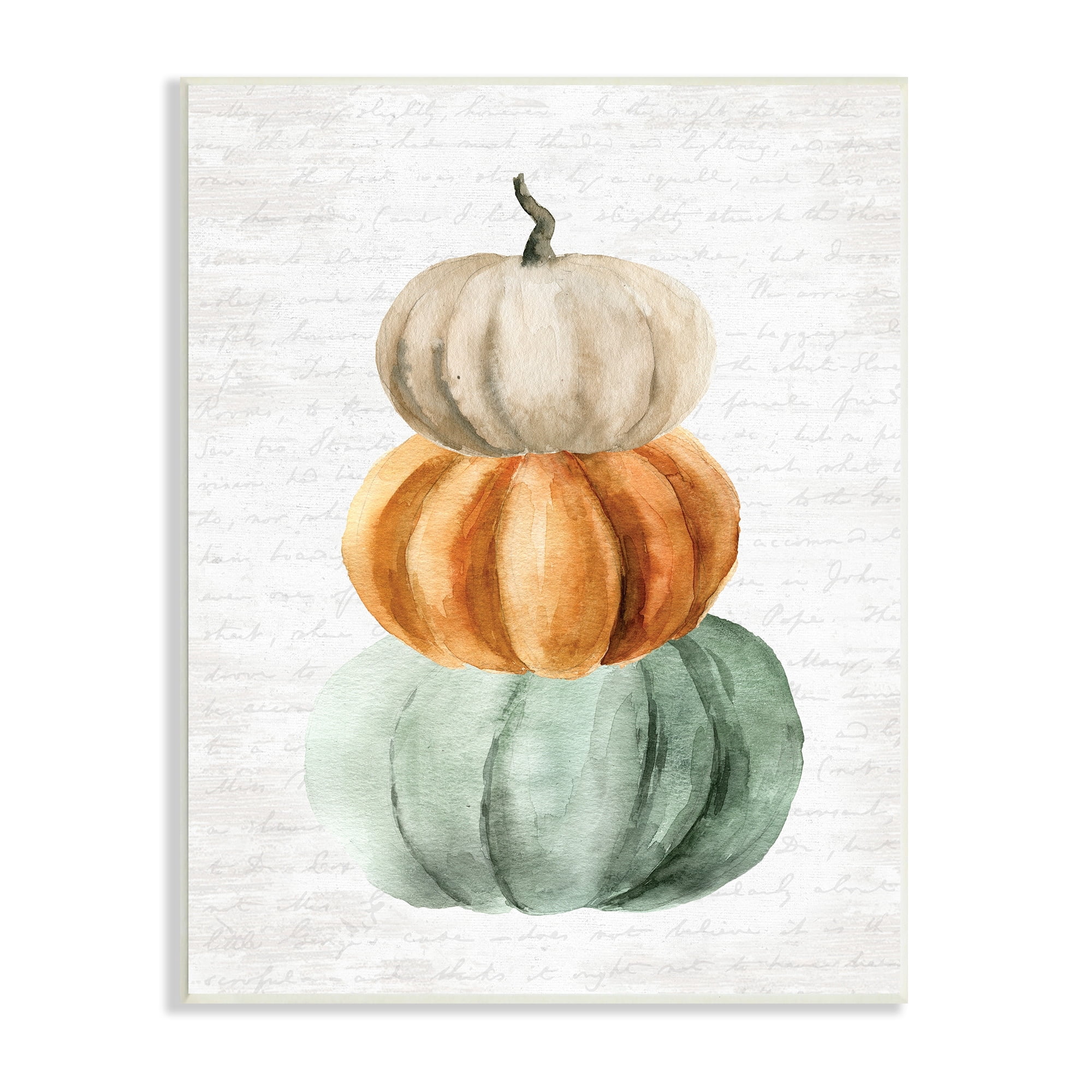 Stacked Autumn Fall Pumpkins Cursive Words Background Botanical ...