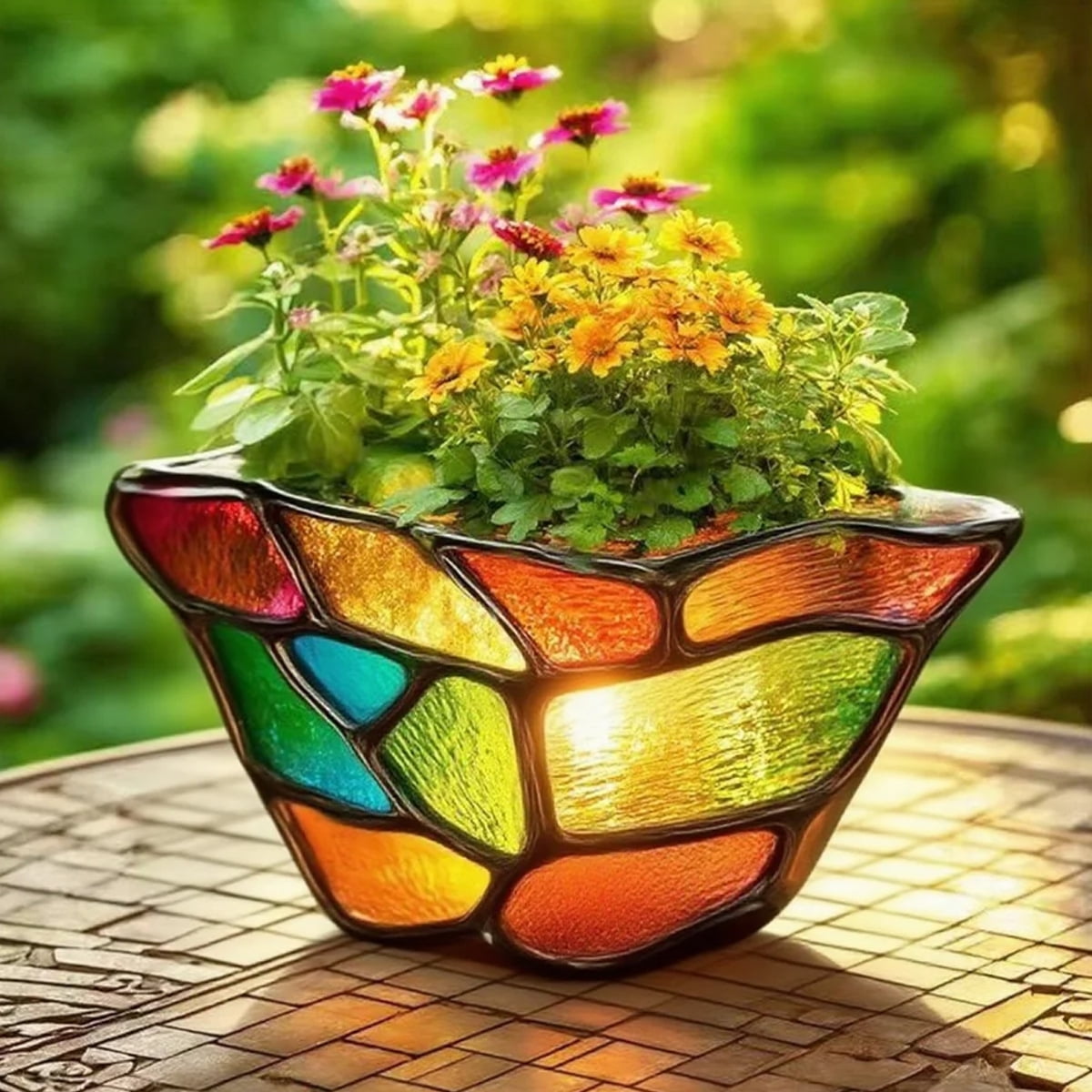 Stacked Books Flower Pot, Novelty 3D Painted Book Vase, Succulents ...