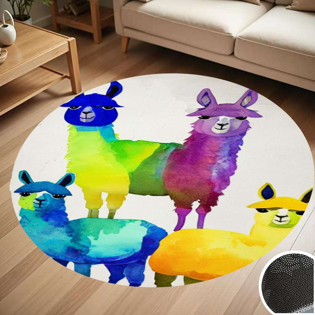 Stacked Donkeys Art Print Round Carpet Living Room Bedroom Home ...