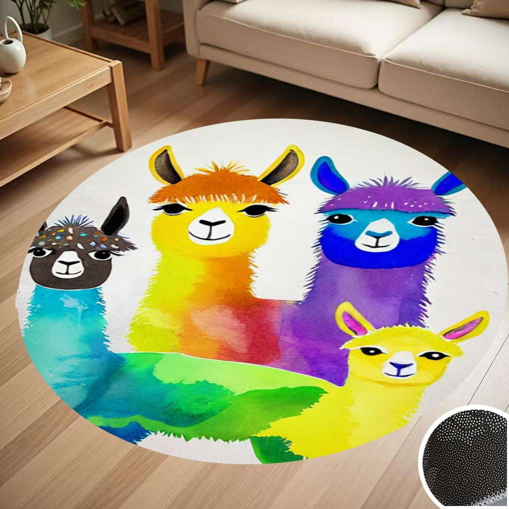 Stacked Donkeys Art Print Round Carpet Living Room Bedroom Home ...