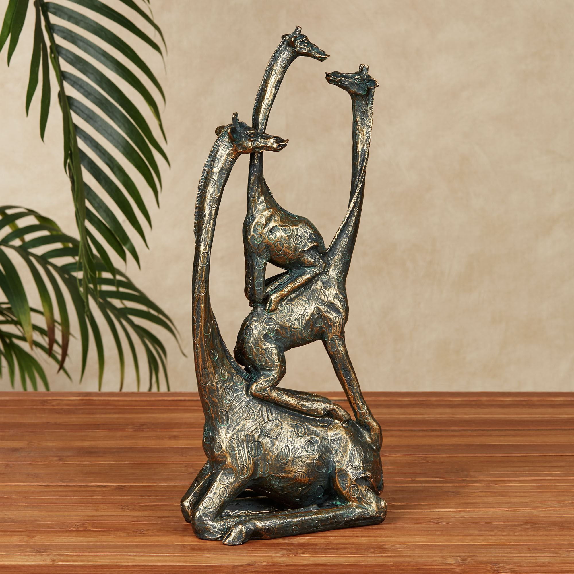 Stacked Giraffe Tower Table Sculpture Bronze and Gold, 14 Inches High ...