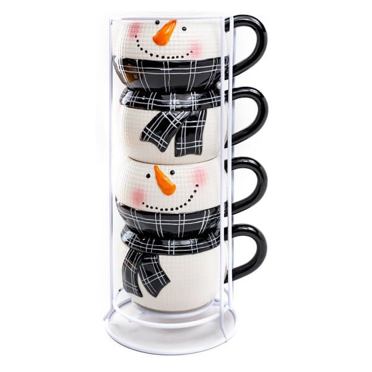 Coastline Imports Stacked Snowman Ceramic Mugs Set, Festive Design ...