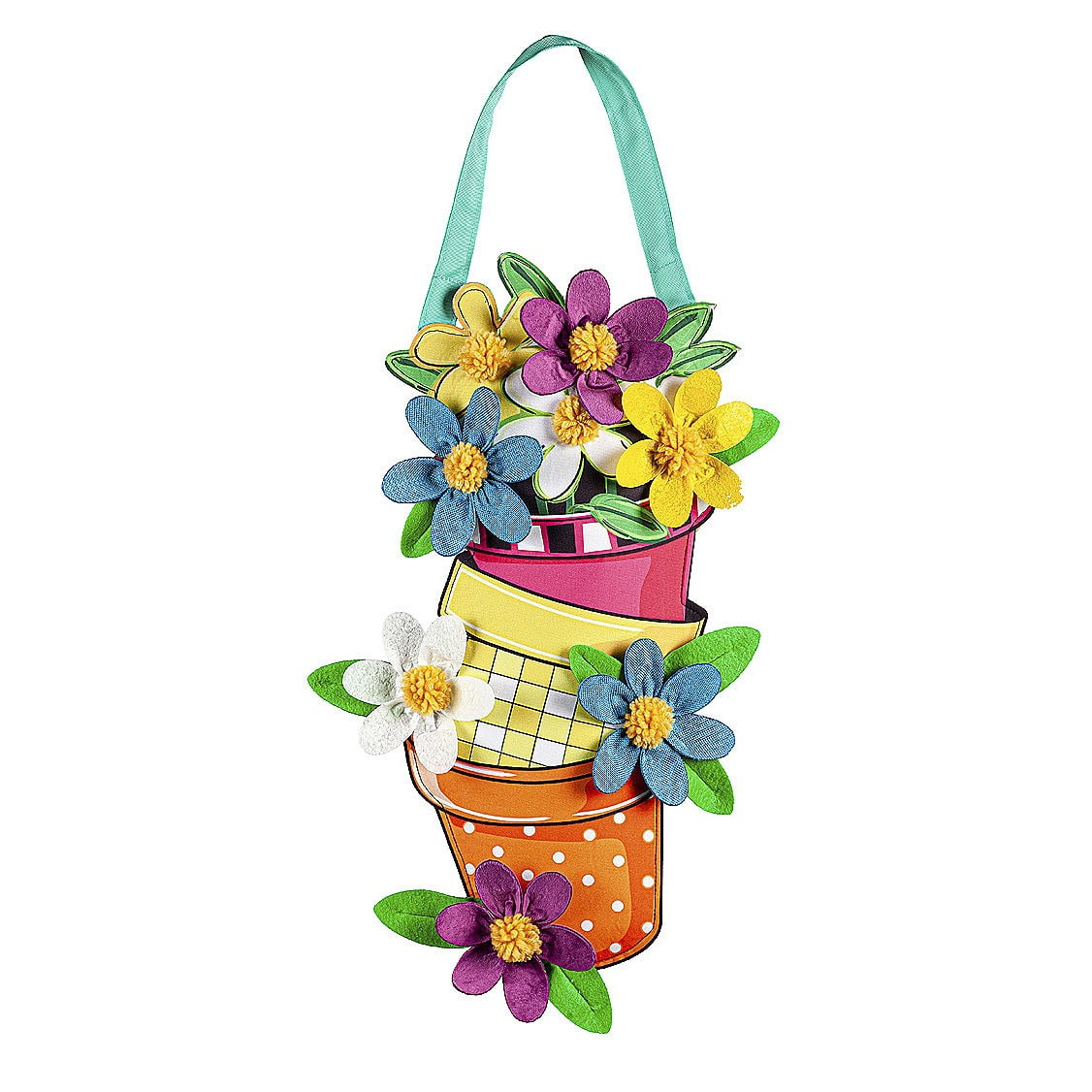 Stacked Spring Flower Pots Door Decor - Walmart.com
