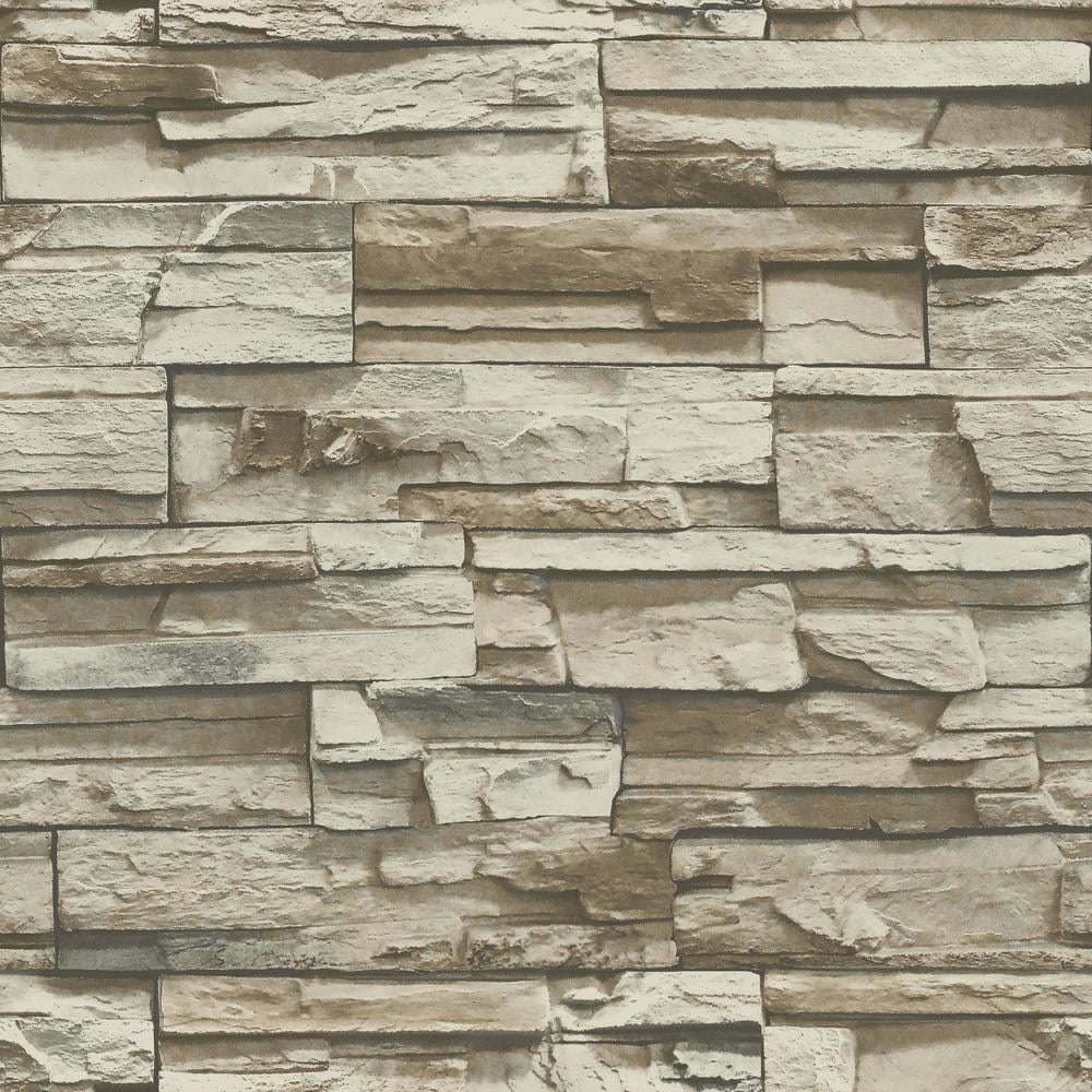 Stacked Stone Peel and Stick Wallpaper - Walmart.com