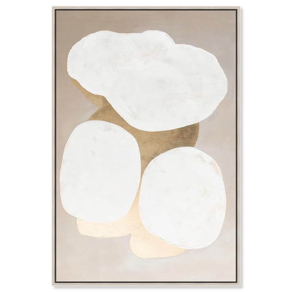 Stacked Stones II Canvas Modern Boho Abstract by Art Remedy, Silver ...
