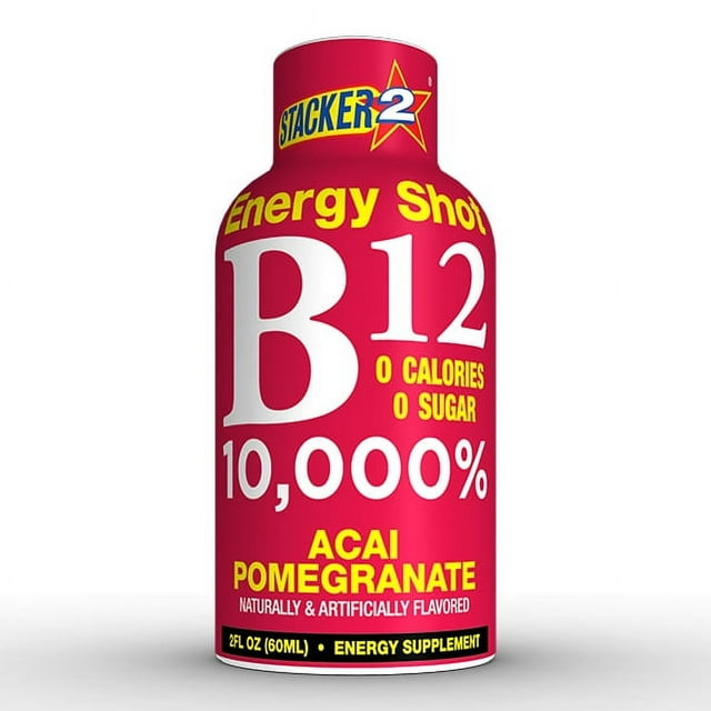 Stacker 2 B12 Energy Shot, Acai Pomegranate, Immunity Boost, 2 Fl Oz ...