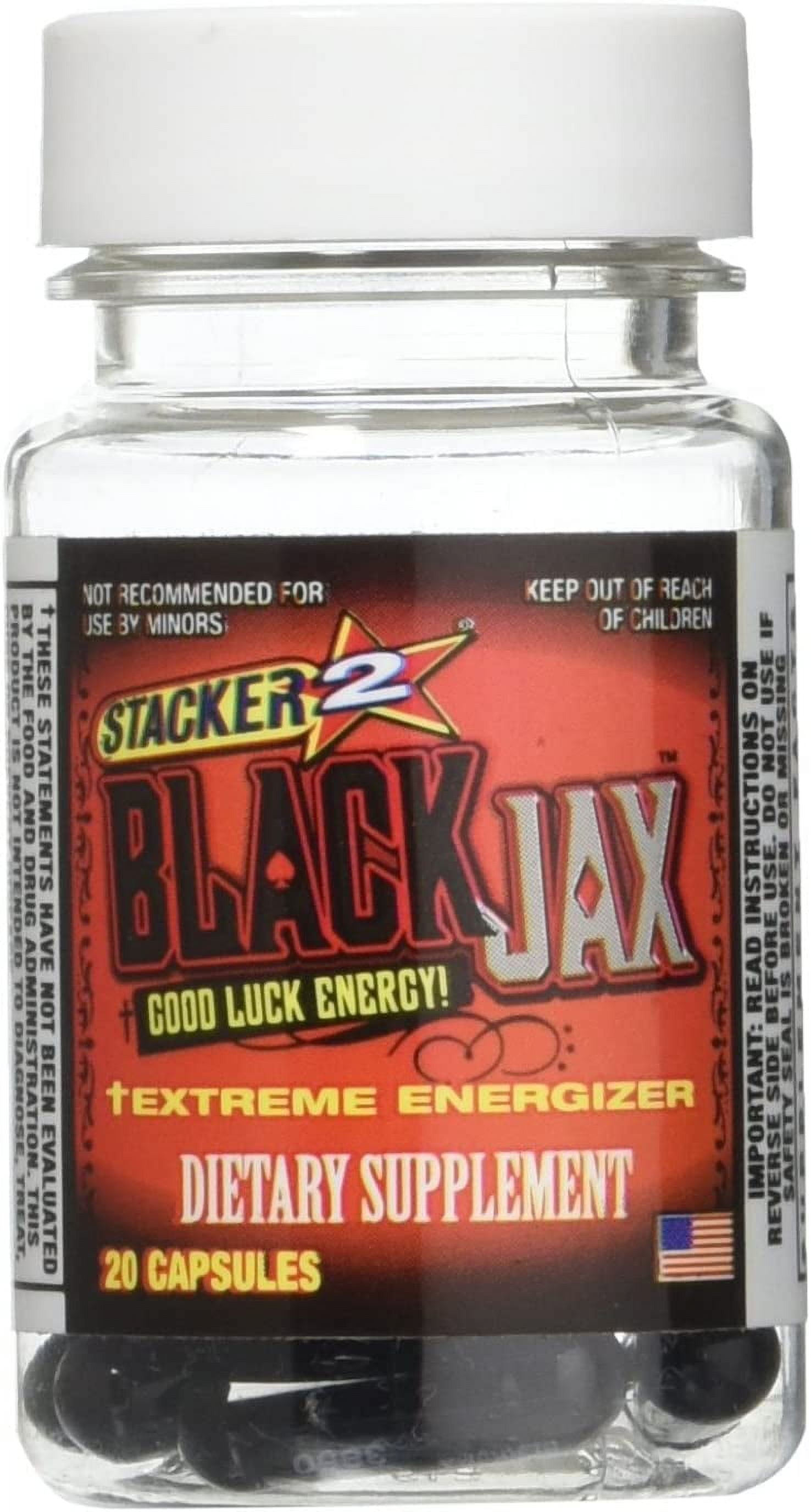 Stacker2, Black Jax Energy Capsules, 20 capsules, Pack of 6 - Walmart.com