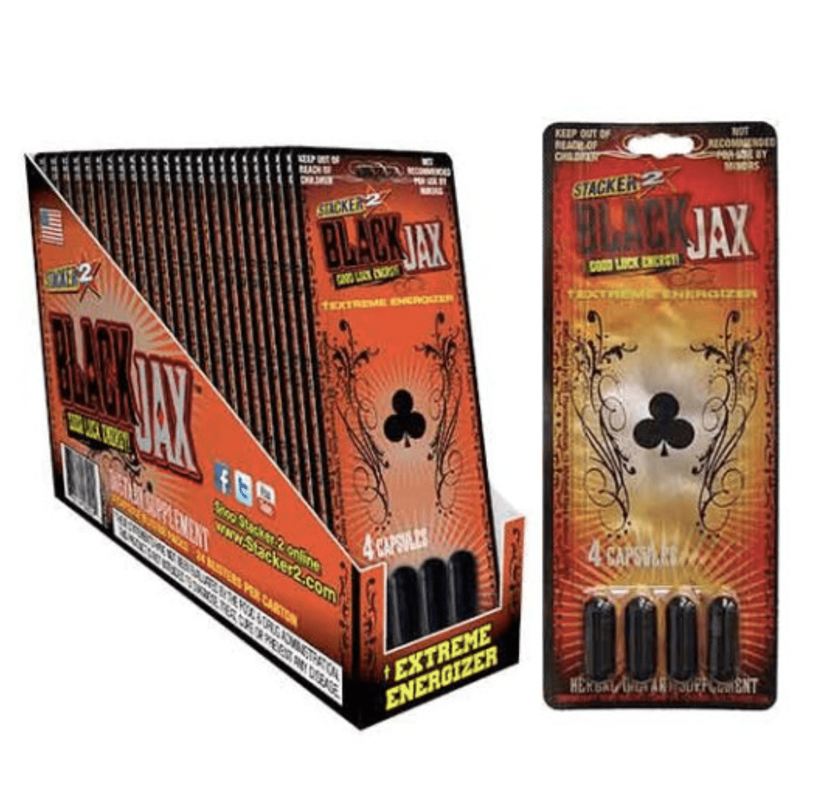 Stacker 2 BlackJack Extreme Energy Capsules 96 Total - 24 x 4ct ...