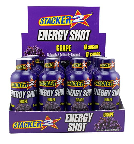 Stacker 2 Energy Shots Grape Flavor 2oz. Shots (12 Bottles) - Walmart.com