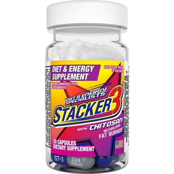 Stacker 3, Herbal Diet and Energy Supplement Capsules, 20 CT - Walmart.com
