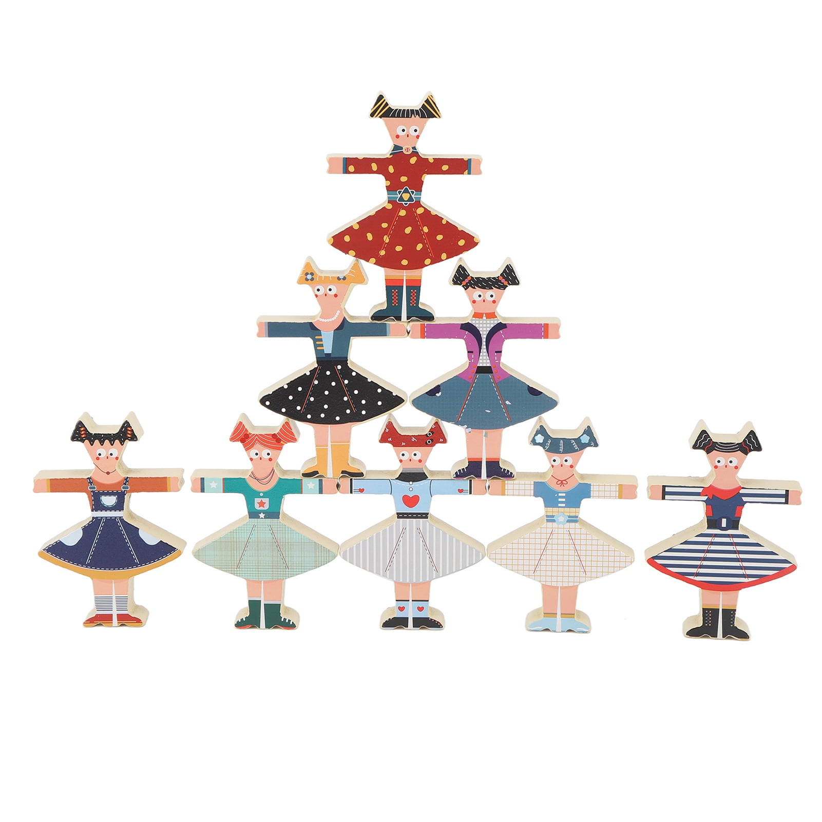 Stacking Balancing Block Wooden Dancing Girls Building Toys for ...