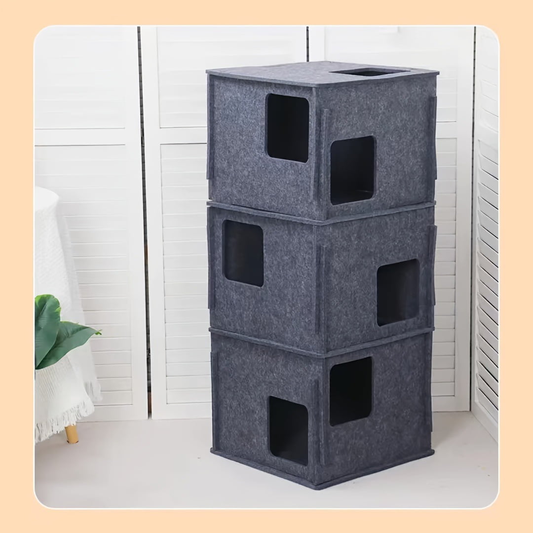 Stacking Cat Maze Cat Tunnel Cat Nest Toy Climbing Frame Peek-a-boo ...