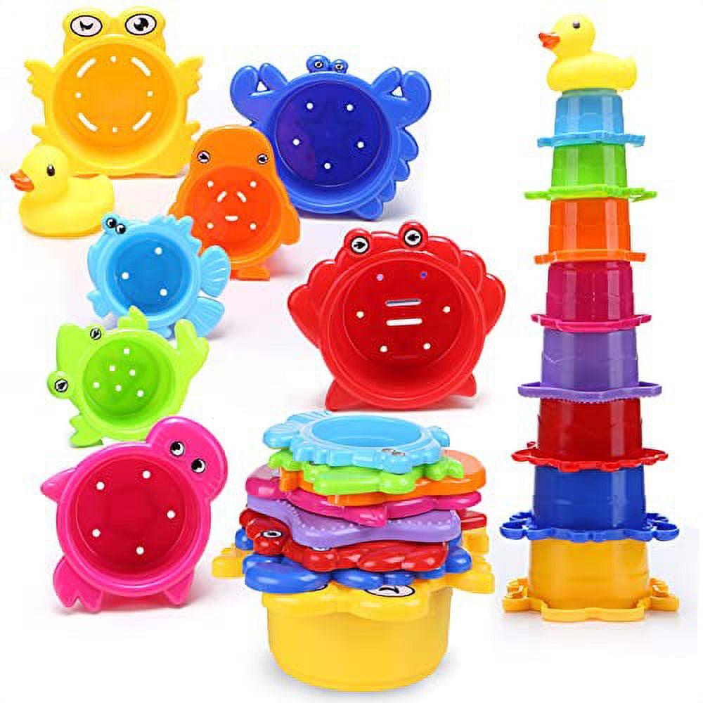 Stacking Cup Bath Toys for Baby, Toddlers, and Kids, Stack-Up Cups in ...