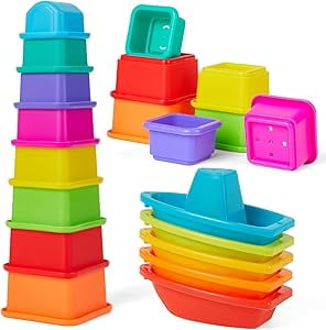 Stacking Cups Toy Set, Fun Educational Baby Toys, 13-PC Stackable Cups ...