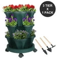 Gamexcel Green Plastic 3-Tier Vertical Stackable Planters - Walmart.com