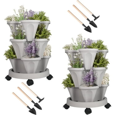 Bloomers Stackable Flower Tower Planter – Holds up to 9 Plants – Great ...