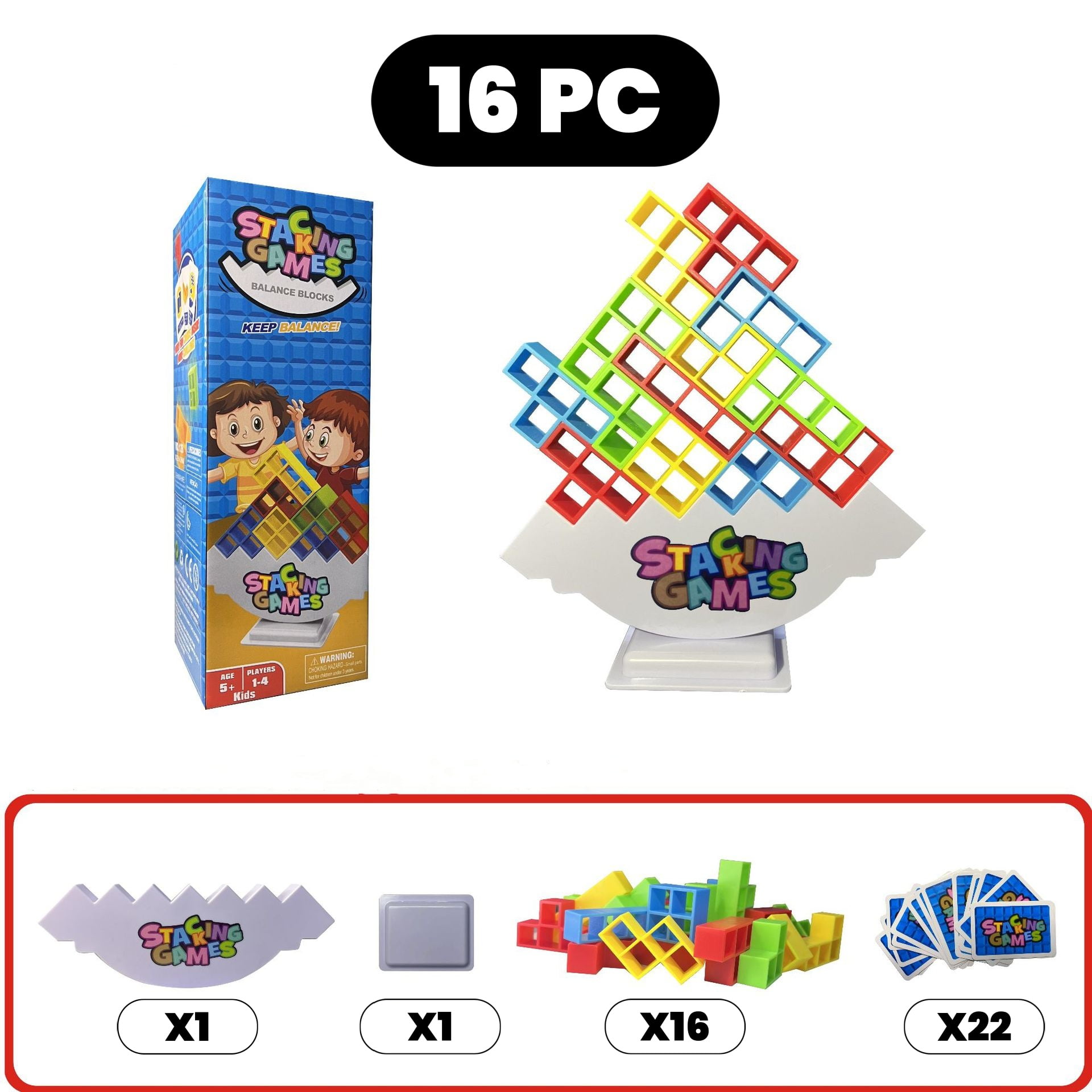 Stacking Game Dinosaur building blocks party game toy Stacked High ...