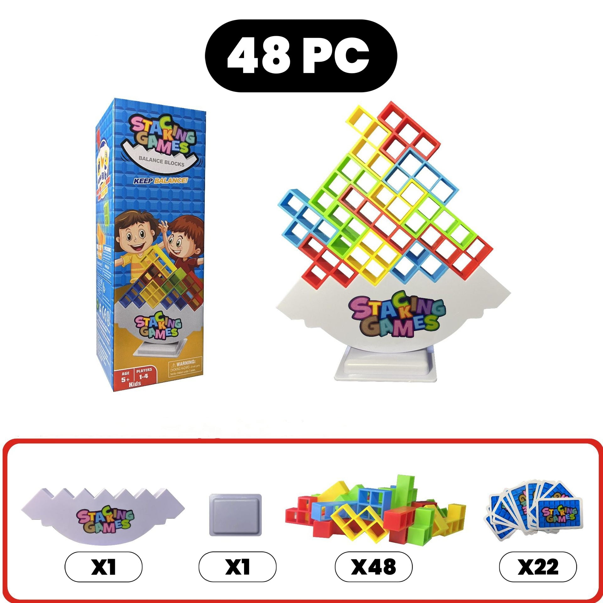 Stacking Game Dinosaur building blocks party game toy Stacked High ...