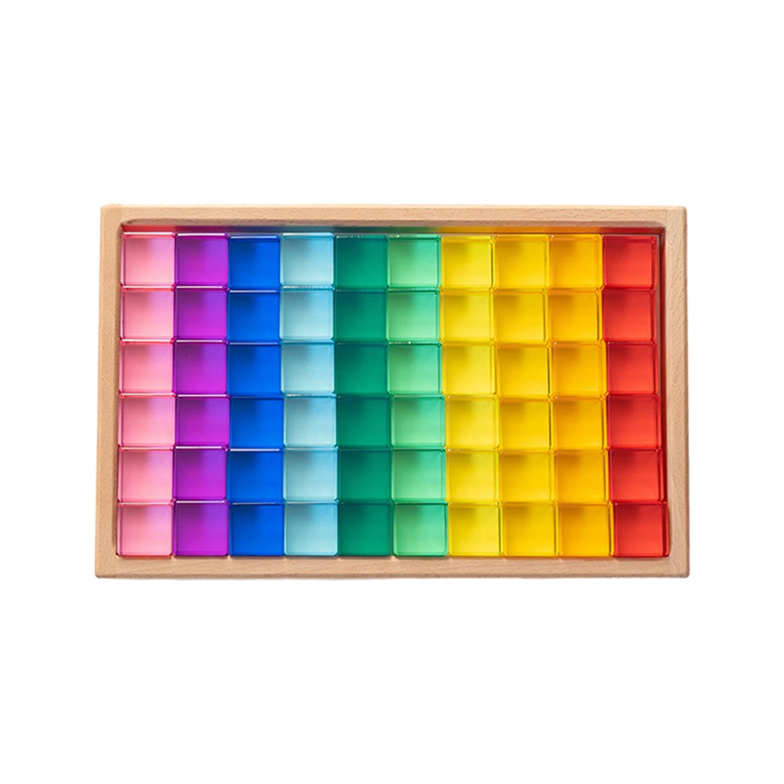 Stacking Game Rainbow Acrylic Gemstone Cubes for Christmas Toddlers ...