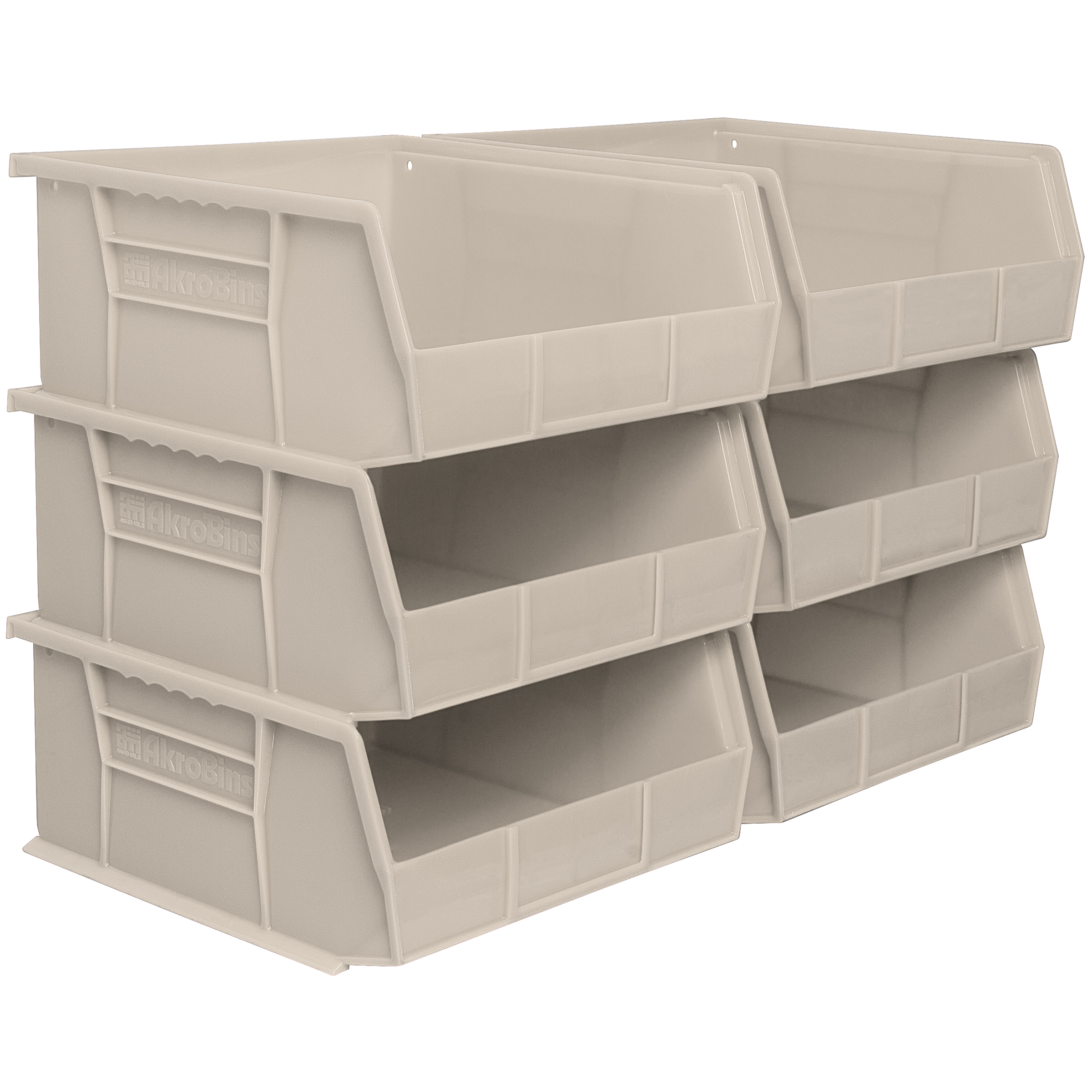Stacking Plastic Storage Bin Container Set of 6 Akro-Mils 30235 ...
