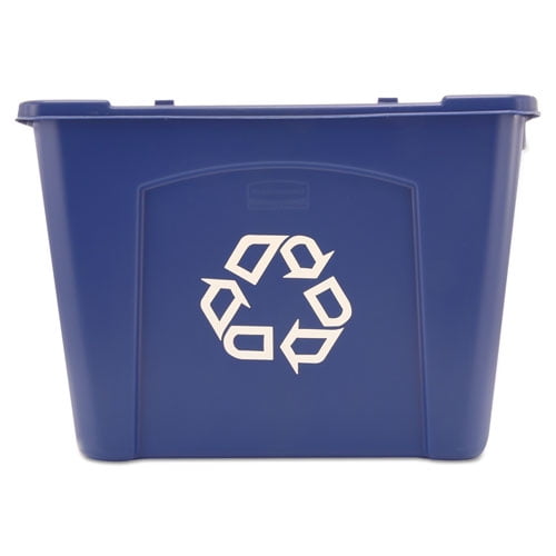 Stacking Recycle Bin, 14 gal, Polyethylene, Blue | Bundle of 5 ...