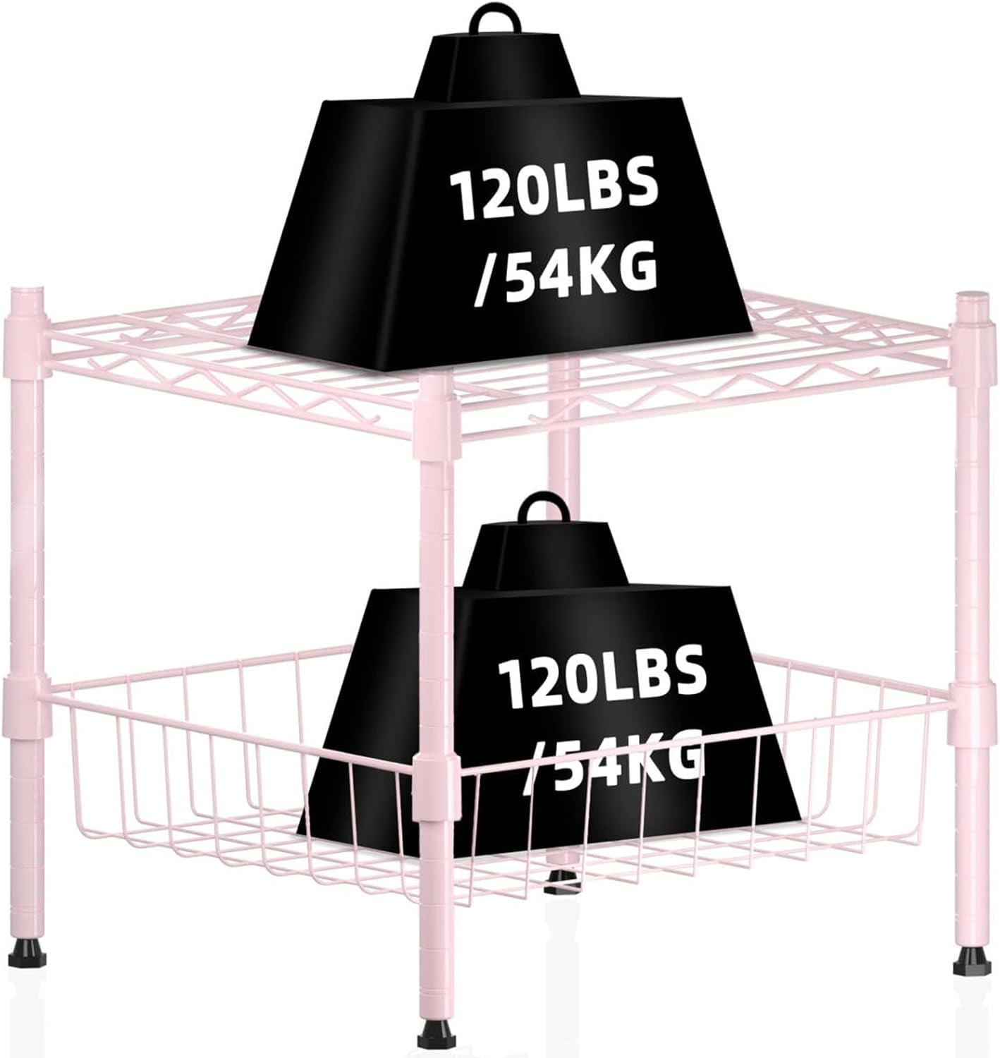 Stacking Shelf Adjustable, Stackable & Expandable, Heavy Duty Storage ...